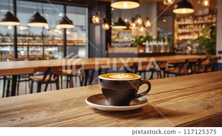 Coffee inside a stylish cafe - Stock Illustration [117125375] - PIXTA