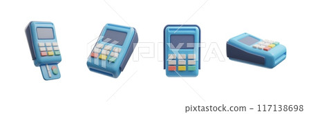 Payment terminal, POS terminal with bank credit... - Stock Illustration ...