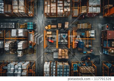 logistic warehouse, top view. - Stock Illustration [117701326] - PIXTA