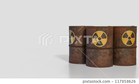 The Radioactive symbol on rusty tank for sci... - Stock Illustration ...