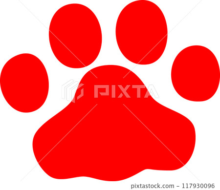 Red dog footprints - Stock Illustration [117930096] - PIXTA