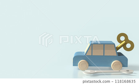 The blue car wind up and tool for service or... - Stock Illustration ...