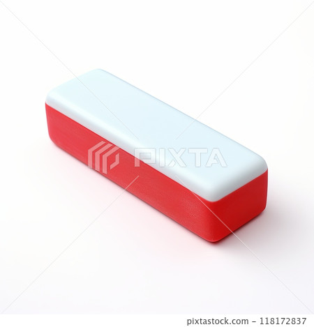Vibrant Red and White Rectangular Eraser Solid...-插圖素材 [118172837 ...