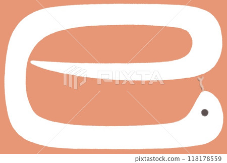 Year of the Snake White Snake Vermilion - Stock Illustration [118178559 ...