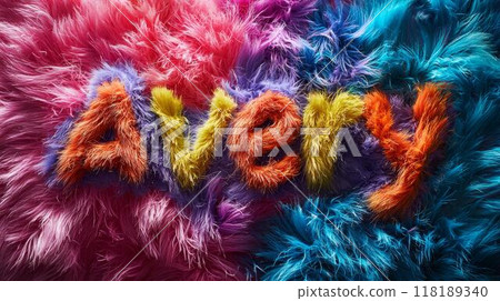 Colorful Fur personalized name postcard perfect... - Stock Illustration ...