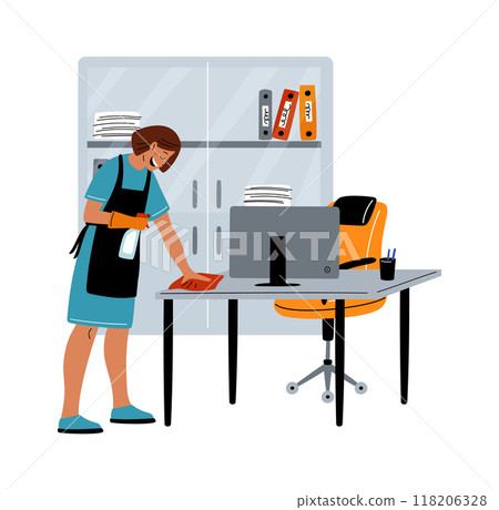 Clean Workplace Cartoons Clean Desk Vektorgrafiken, Cliparts Und
