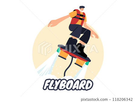 Flyboard Vector Illustration featuring People... - Stock Illustration ...