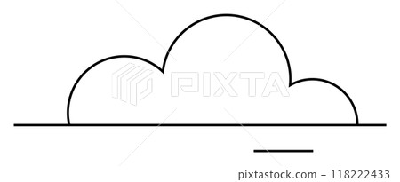 Black outline of a stylized cloud hovering... - Stock Illustration ...