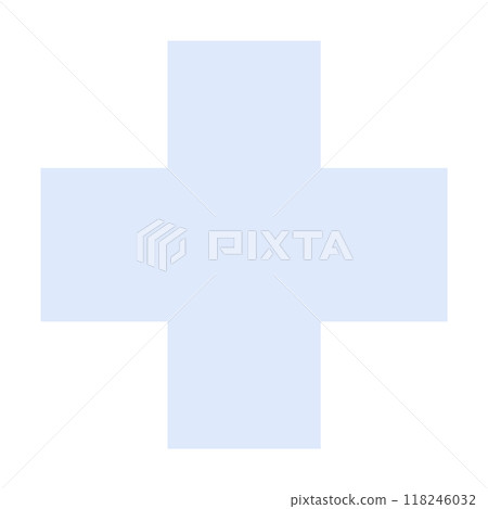 A light blue cross with straight edges on a... - Stock Illustration ...