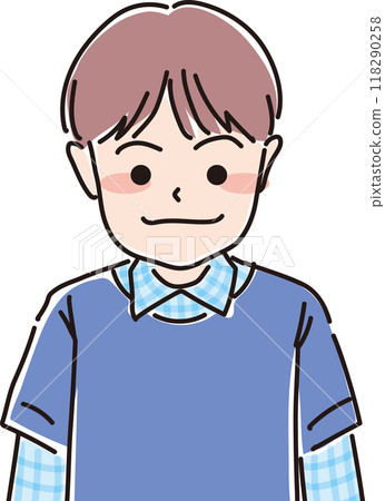 Boy's facial expression_normal facial... - Stock Illustration ...