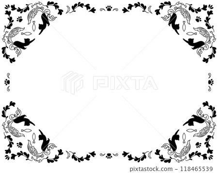 Cat baroque ornament frame - Stock Illustration [118465539] - PIXTA