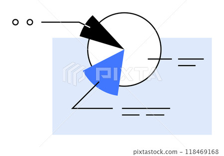 Simplistic vector art showing a pie chart with... - Stock Illustration ...