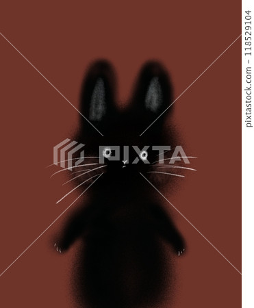 Deformed illustration of a black rabbit facing... - Stock Illustration ...