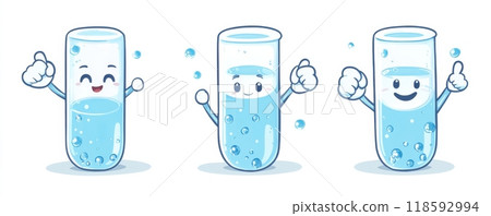 Cheerful cartoon water test tube character...-插圖素材 [118592994] - PIXTA圖庫