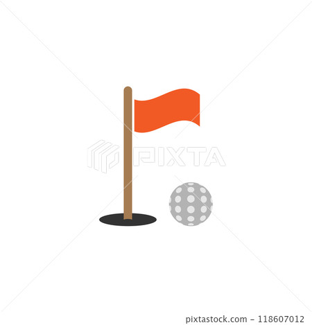 Golf tee icon logo design template isolated...-插圖素材 [118607012] - PIXTA圖庫