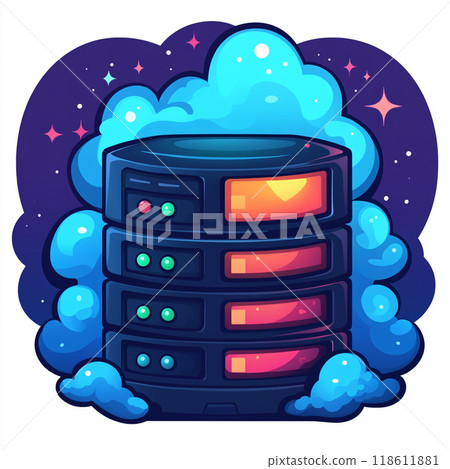 colorful illustration of server stack...-插圖素材 [118611881] - PIXTA圖庫