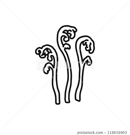 Bracken wild plants line drawing - Stock Illustration [118638903] - PIXTA
