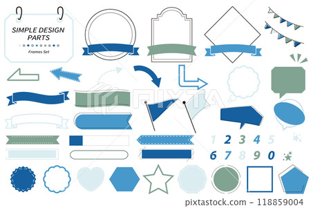 Easy-to-use, simple and stylish frame set blue... - Stock Illustration ...