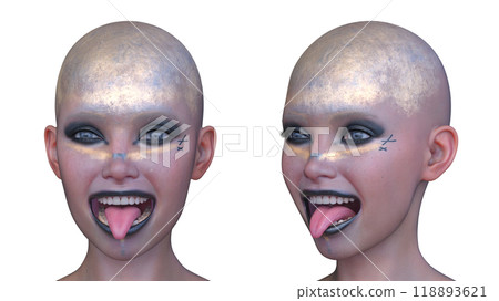 Female face up - Stock Illustration [118893621] - PIXTA