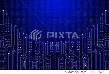 Electronic circuit on binary code background.... - Stock Illustration ...