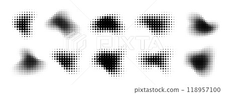 Abstract halftone figures, gradient dot... - Stock Illustration [118957100] - PIXTA