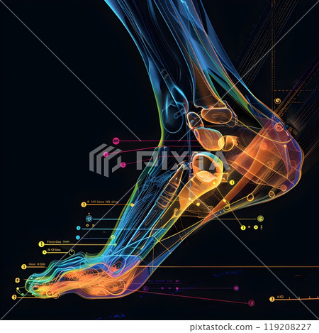 Biomechanics of Walking: 3D Foot Pressure... - Stock Illustration ...