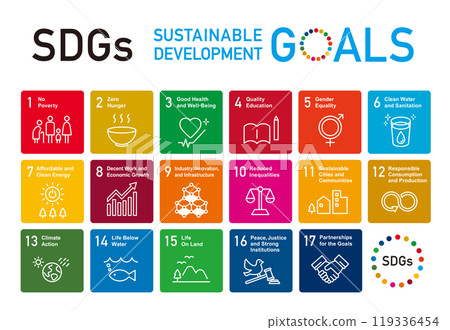 Icon set of SDGs (Sustainable Development... - Stock Illustration ...