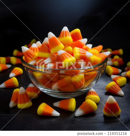 Candy corn, Halloween candy, yellow, orange,...-插圖素材 [119351216] - PIXTA圖庫