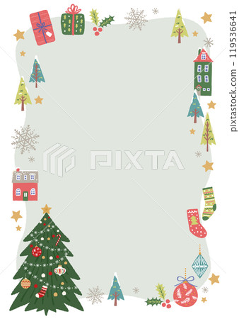 Cute Christmas frame illustration - Stock Illustration [119536641] - PIXTA