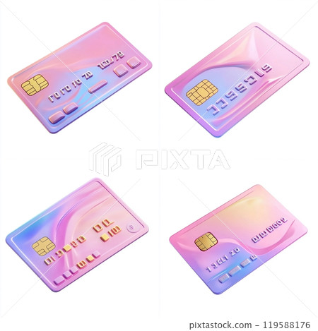 3D Cartoon Bank Card Isolated on White Background - Stock Illustration ...