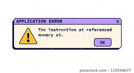 Application error window with text in retro style. - Stock Illustration ...