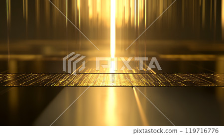Image of golden semiconductor wafer manufacturing - Stock Illustration ...