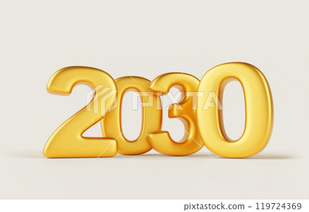 2030 Happy New Year golden number design on... - Stock Illustration ...