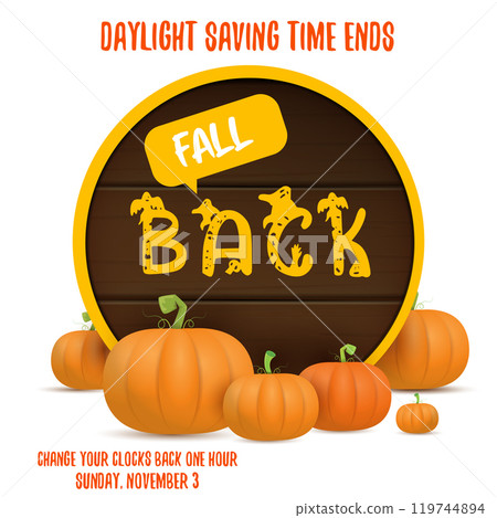 Fall Back 2024. Autumn Daylight saving time... - Stock Illustration ...