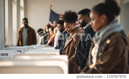 people voting, election place, polling station,... - Stock Illustration ...