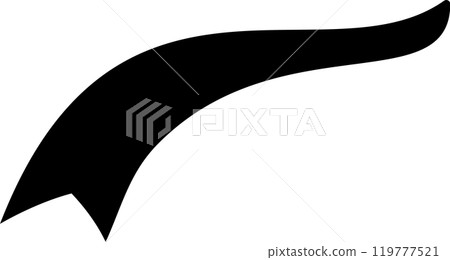 Dynamic black shape with a curved body ending... - Stock Illustration ...
