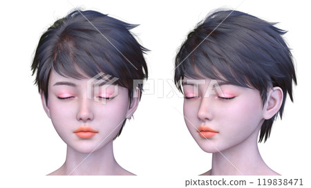 Female face up - Stock Illustration [119838471] - PIXTA
