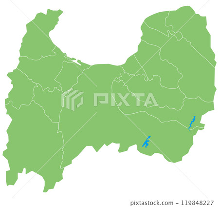 Dividable map of Toyama prefecture - Stock Illustration [119848227] - PIXTA