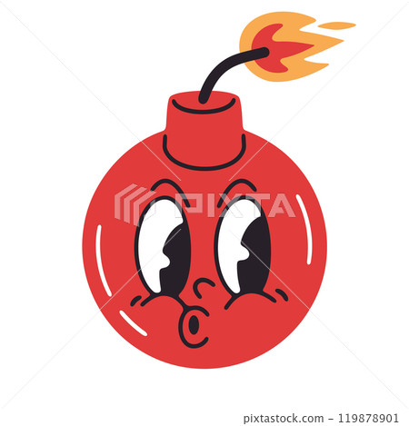 Bomb mascot. Cartoon cute bomb character, red... - Stock Illustration ...