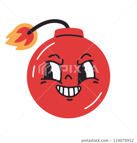 Cute bomb character. Cartoon red bomb mascot,... - Stock Illustration ...