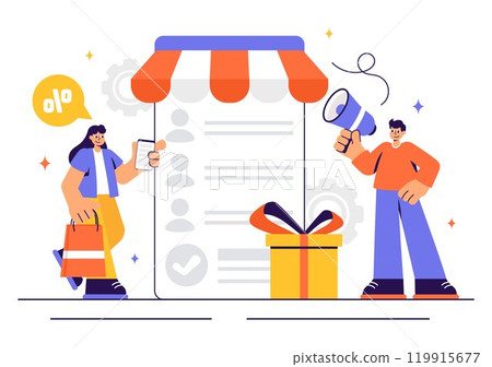 Daily Deals Vector Illustration Showcasing... - Stock Illustration ...