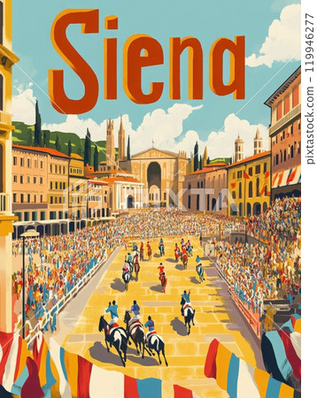 This vibrant travel poster highlights the... - Stock Illustration ...