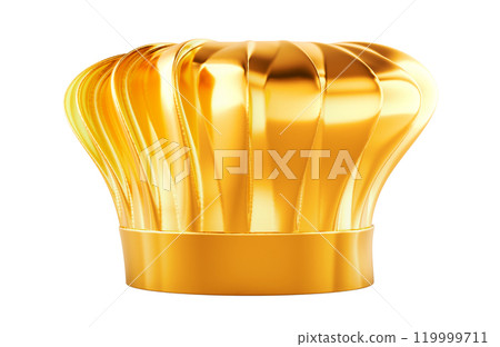 Golden Chefs Hat. Best Chef Award, 3D rendering - Stock Illustration ...