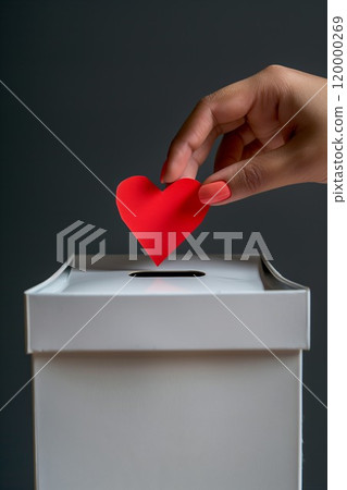 person hand put love heart shape sign in white... - Stock Illustration ...