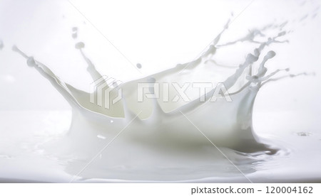 Milk drop on white background, capturing the...-照片素材（圖片） [120004162 ...