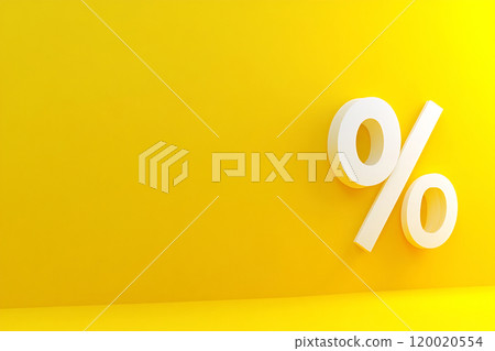 Yellow background with big percent sign-插圖素材 [120020554] - PIXTA圖庫