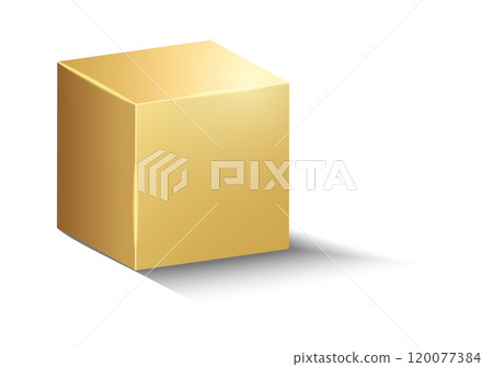 3d gold metallic cube. Realistic vector... - Stock Illustration ...