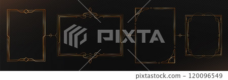 Elegant thin gold frames set. - Stock Illustration [120096549] - PIXTA