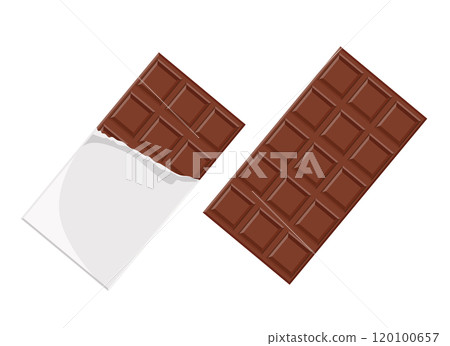 Chocolate bar (with silver paper) - Stock Illustration [120100657] - PIXTA