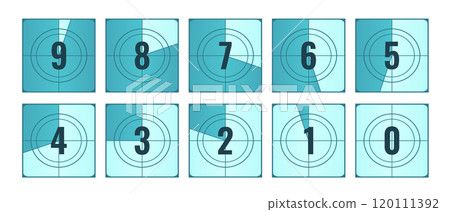 Countdown frames set. Old movie timer counter.... - Stock Illustration ...